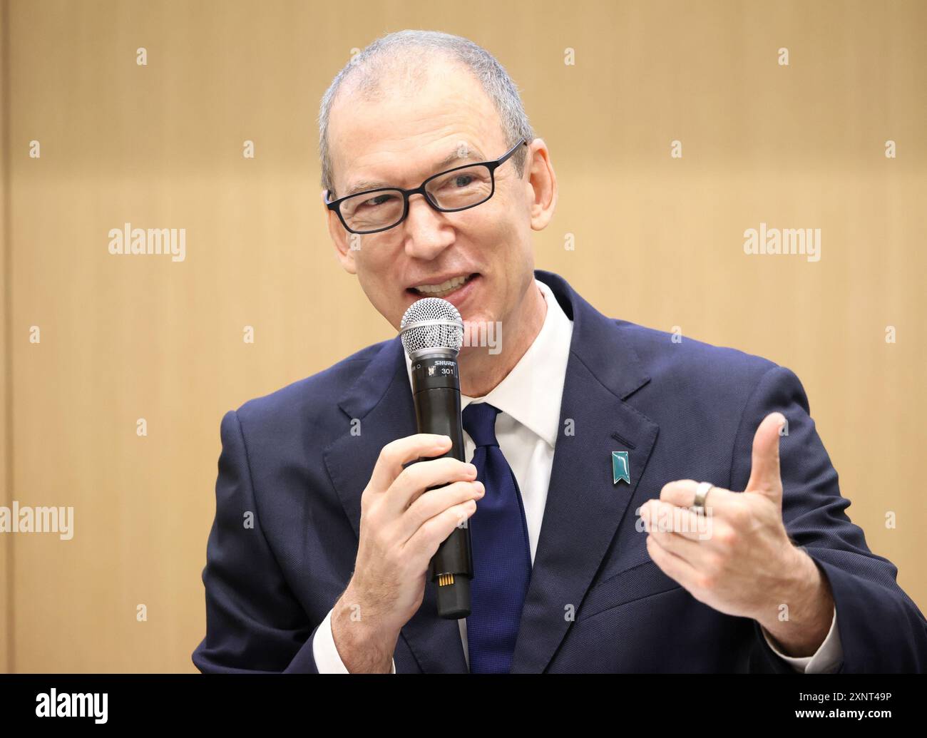 Tokyo, Japan. 2nd Aug, 2024. Japan Display Inc. (JDI) CEO Scott Callon ...