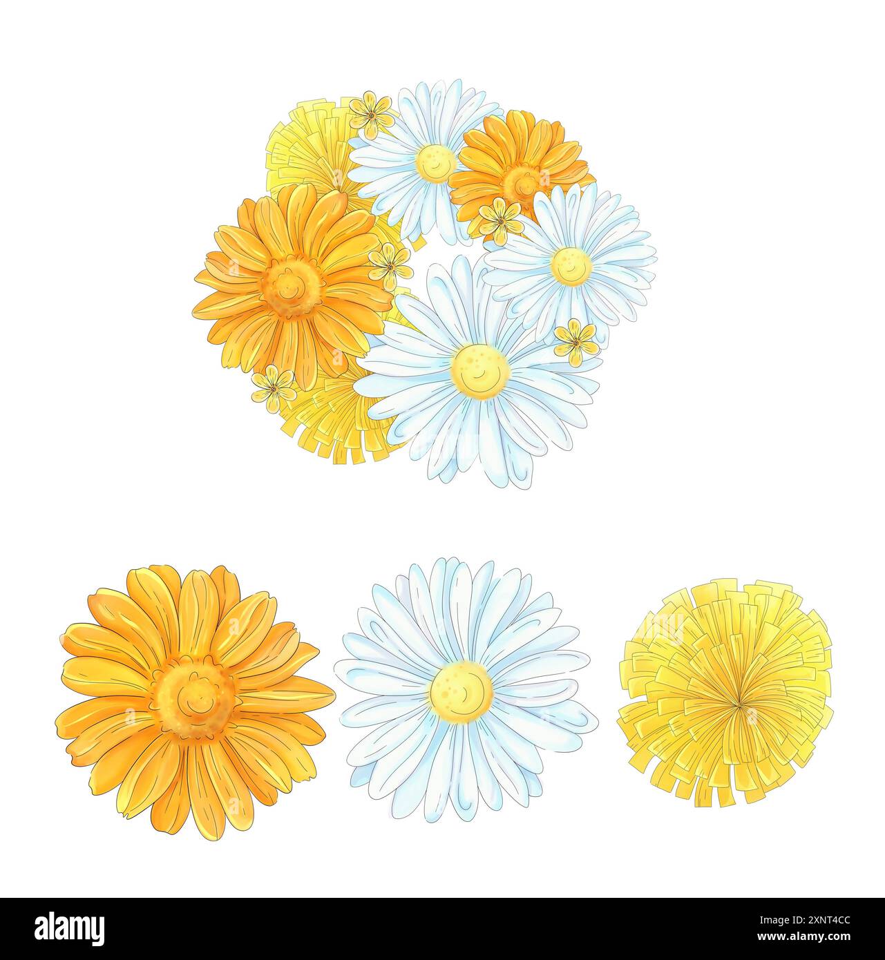 Watercolor clipart springtime circle border, frame buckets of primroses ...