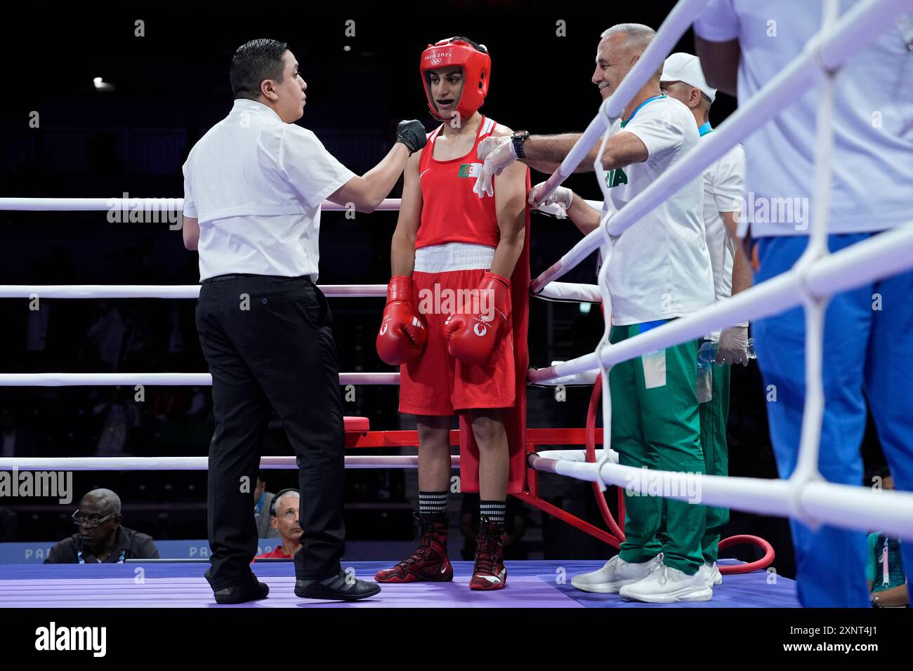 Algeria's Imane Khelif prepares to fight Italy's Angela Carini in their ...