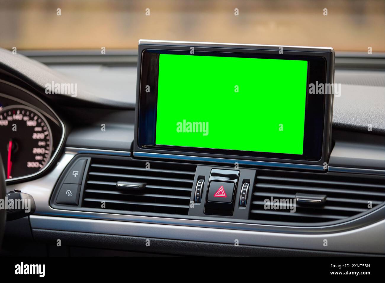 Monitor in car isolated blank screen for navigation maps and GPS ...