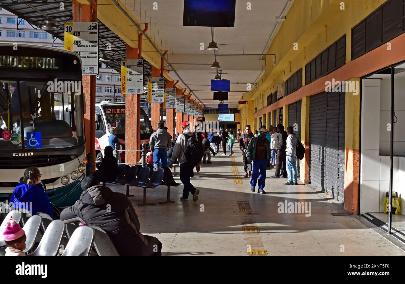 PETROPOLIS, RIO DE JANEIRO, BRAZIL - May 27, 2023: Bus terminal in the ...