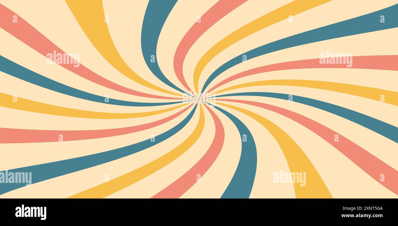 Retro summer ray background in flat style. Sunburst vector illustration ...