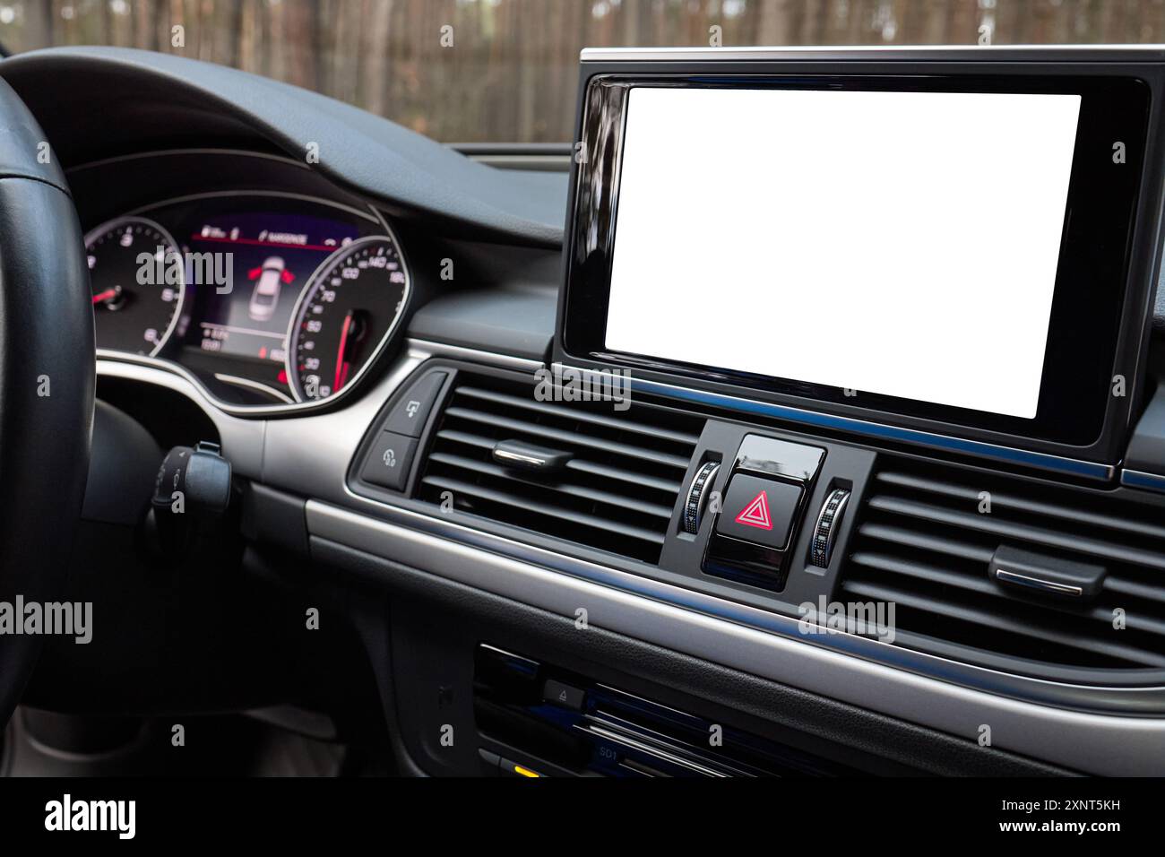 Monitor in car isolated blank screen for navigation maps and GPS ...