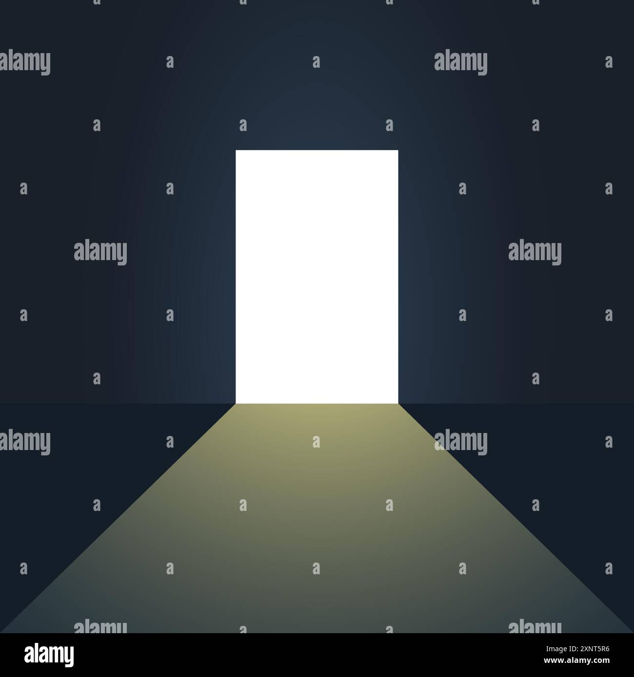 Open door with light icon in flat style. Dark room vector illustration ...