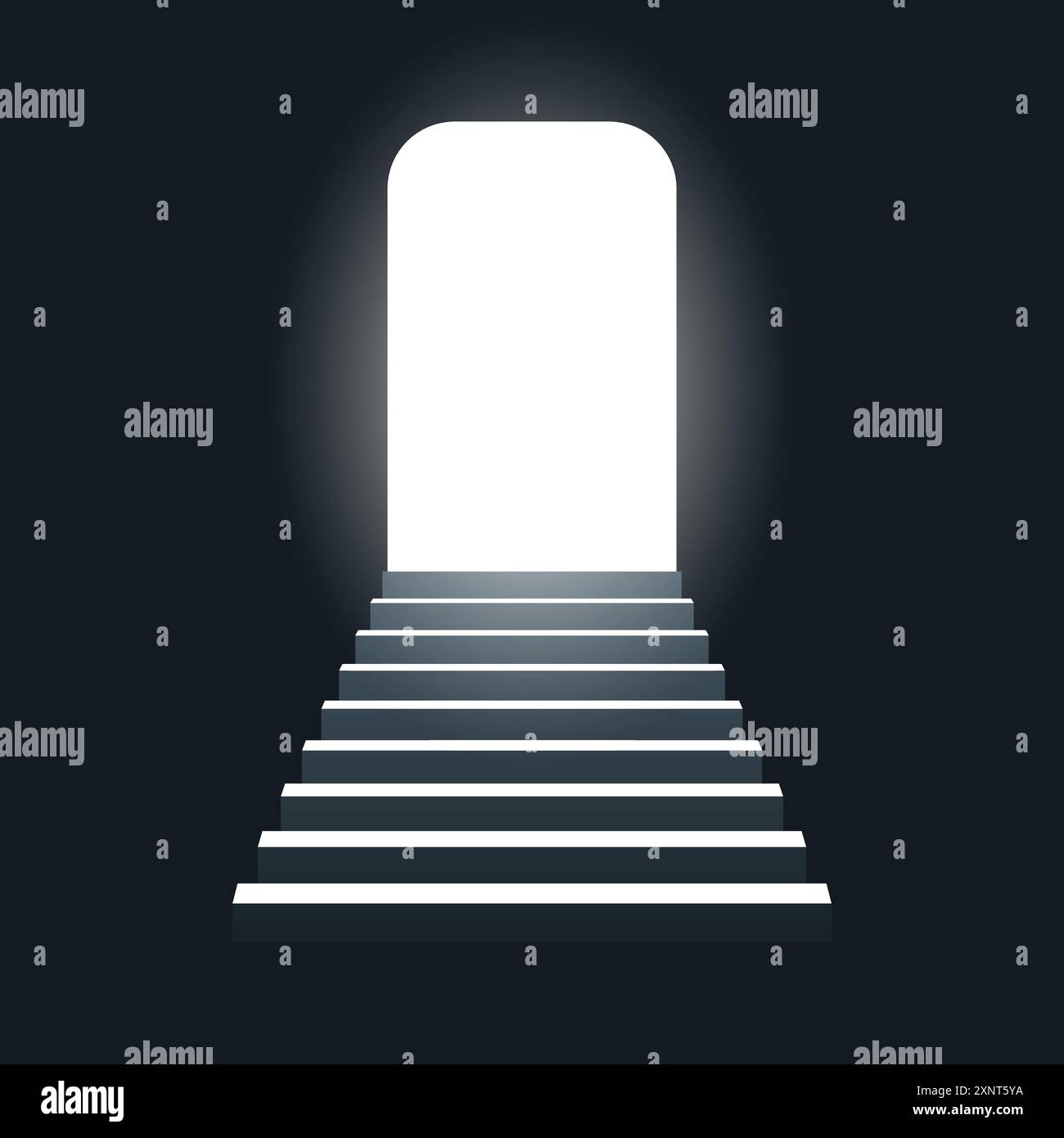 Open door with light icon in flat style. Dark room vector illustration ...