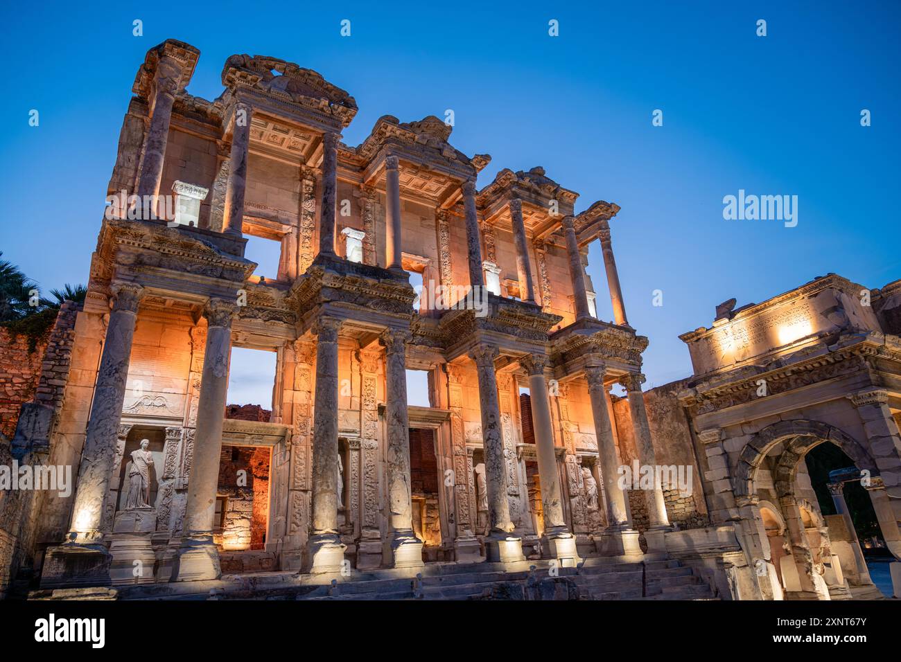 Celsus library in the Ancient City of Ephesus with its magnificent view ...