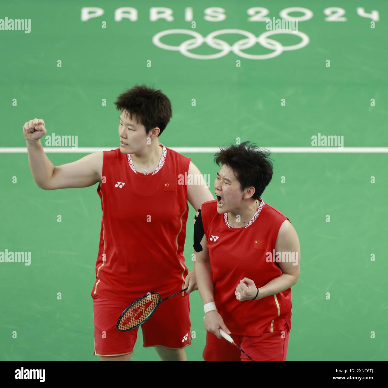 Paris, France. 2nd Aug, 2024. Liu Shengshu/Tan Ning (R) of China ...