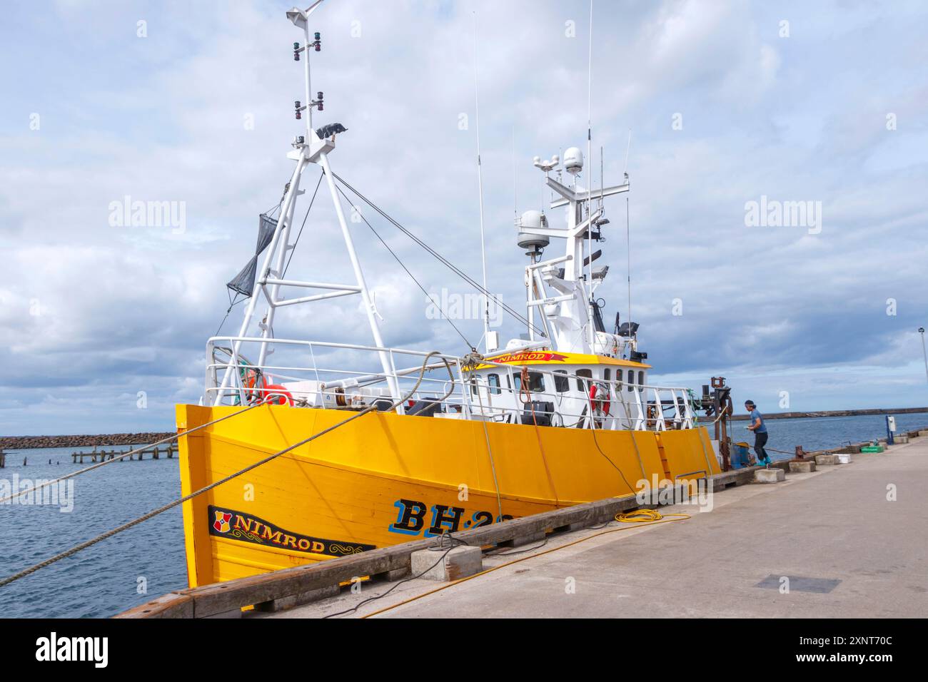 fishing boats and trawlers amble harbour Amble Northumberland UK Stock ...