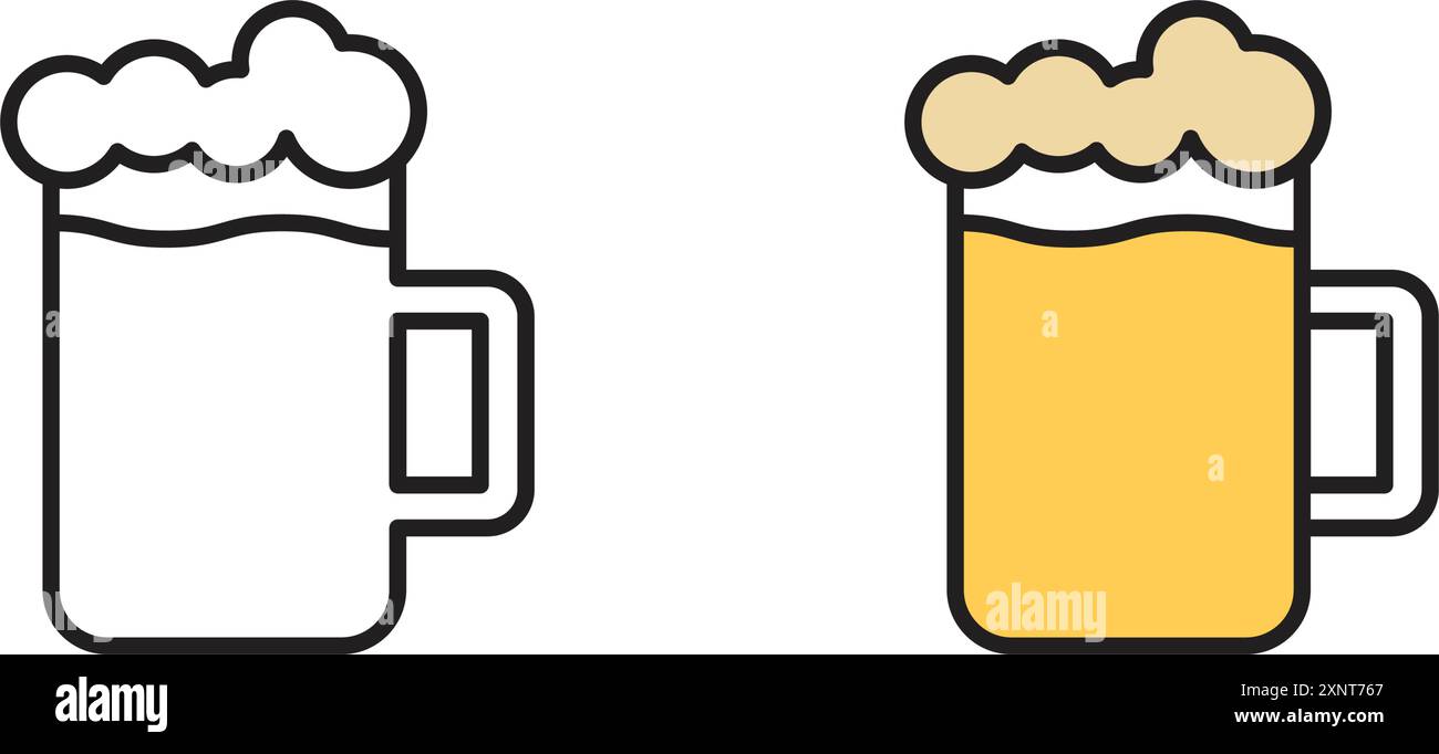 Cold beer icon in flat style. Alcohol drink vector illustration on ...