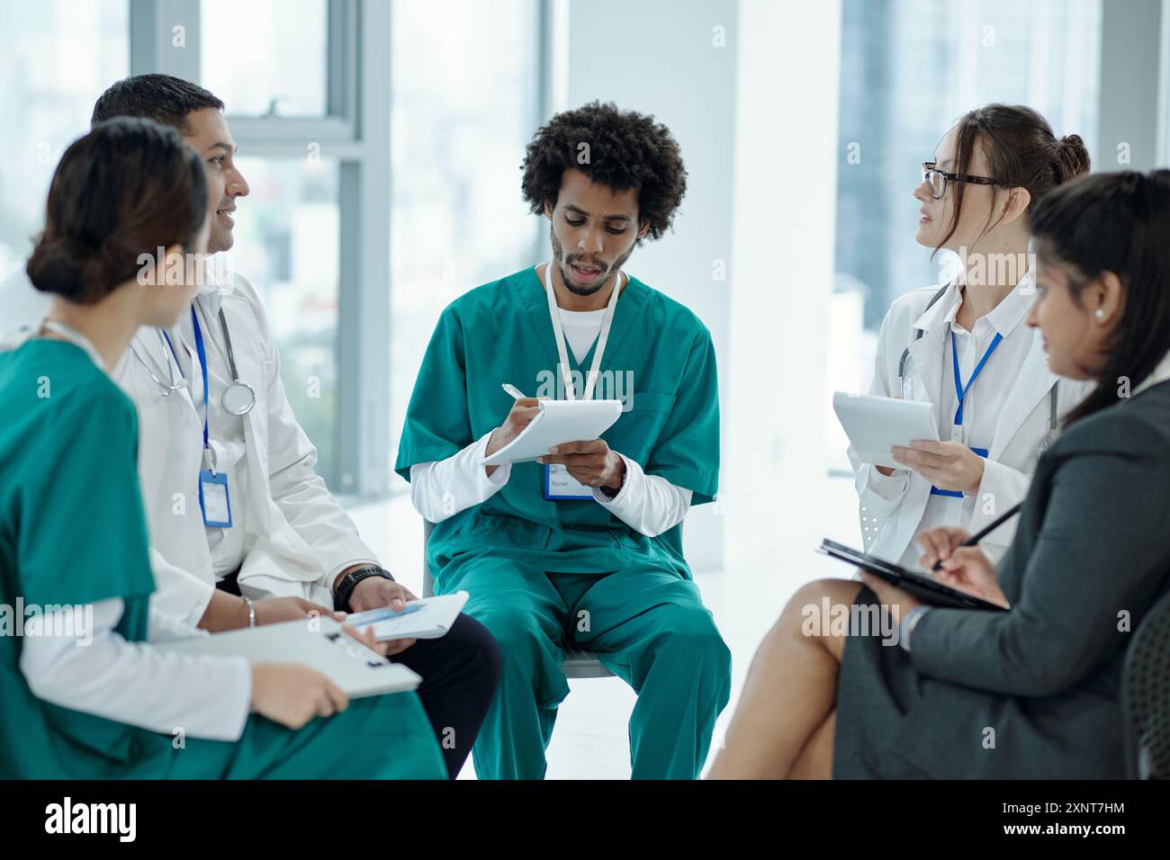 Doctors Having Medical Training At Office Stock Photo - Alamy