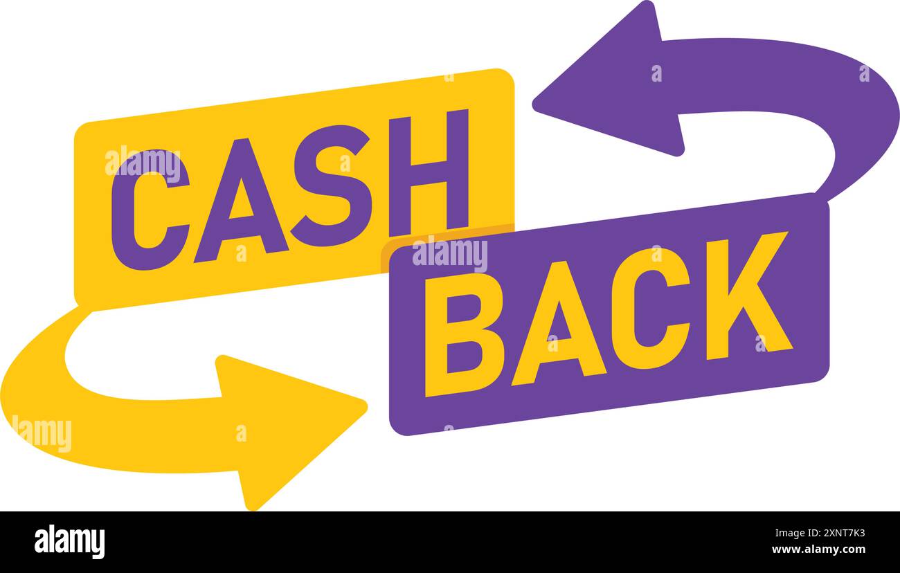 Cashback icon in flat style. Money back label vector illustration on ...