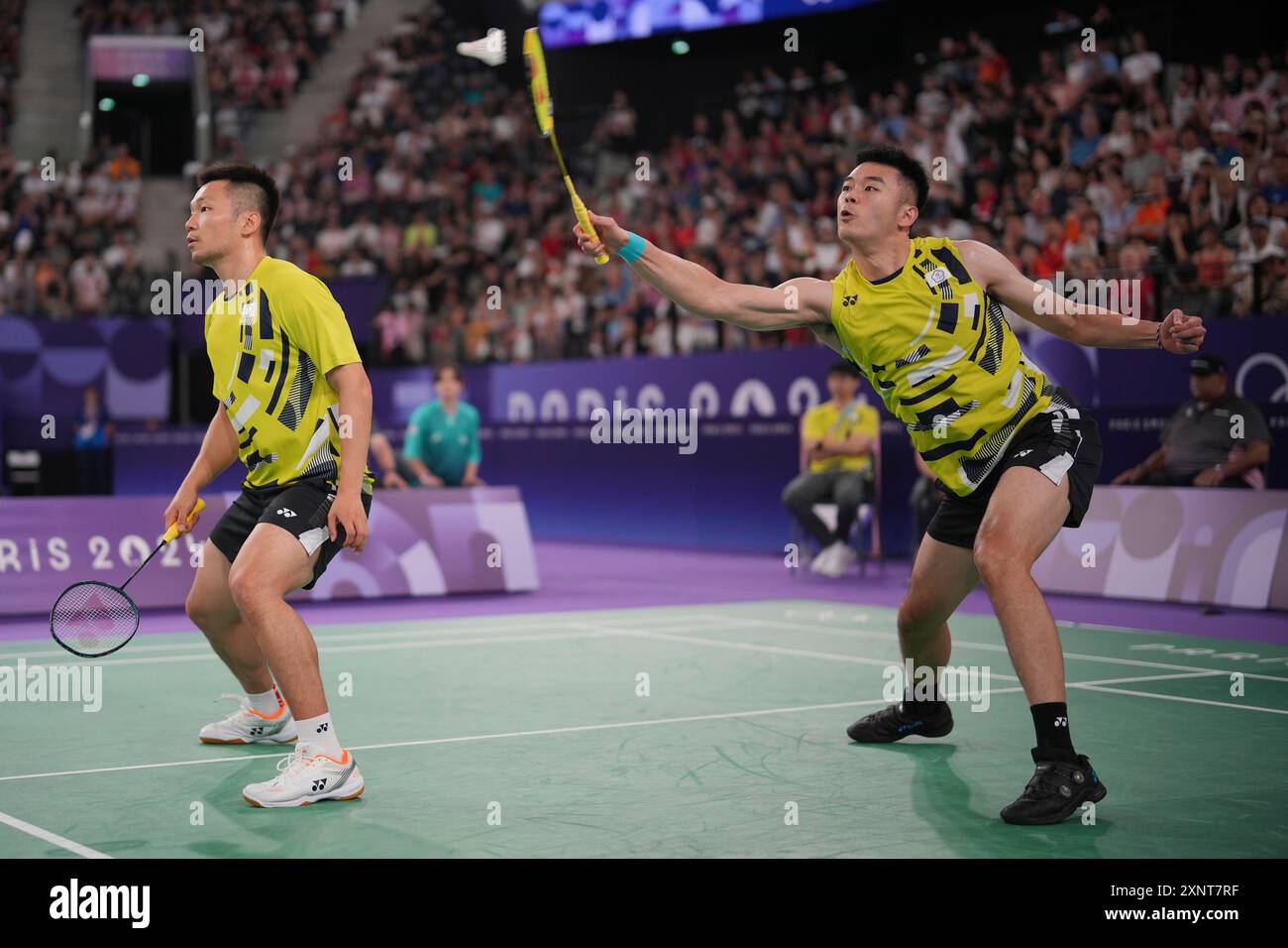 Taiwan's Lee Yang, left, and Wang Chi-Lin play against Denmark's Kim ...