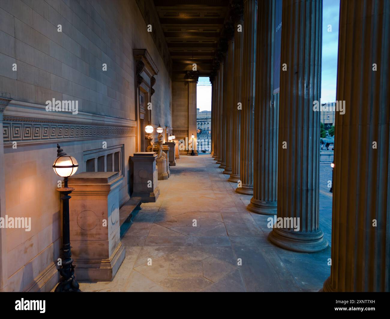 Elevated view looking down on The Corinthian columns on the front ...