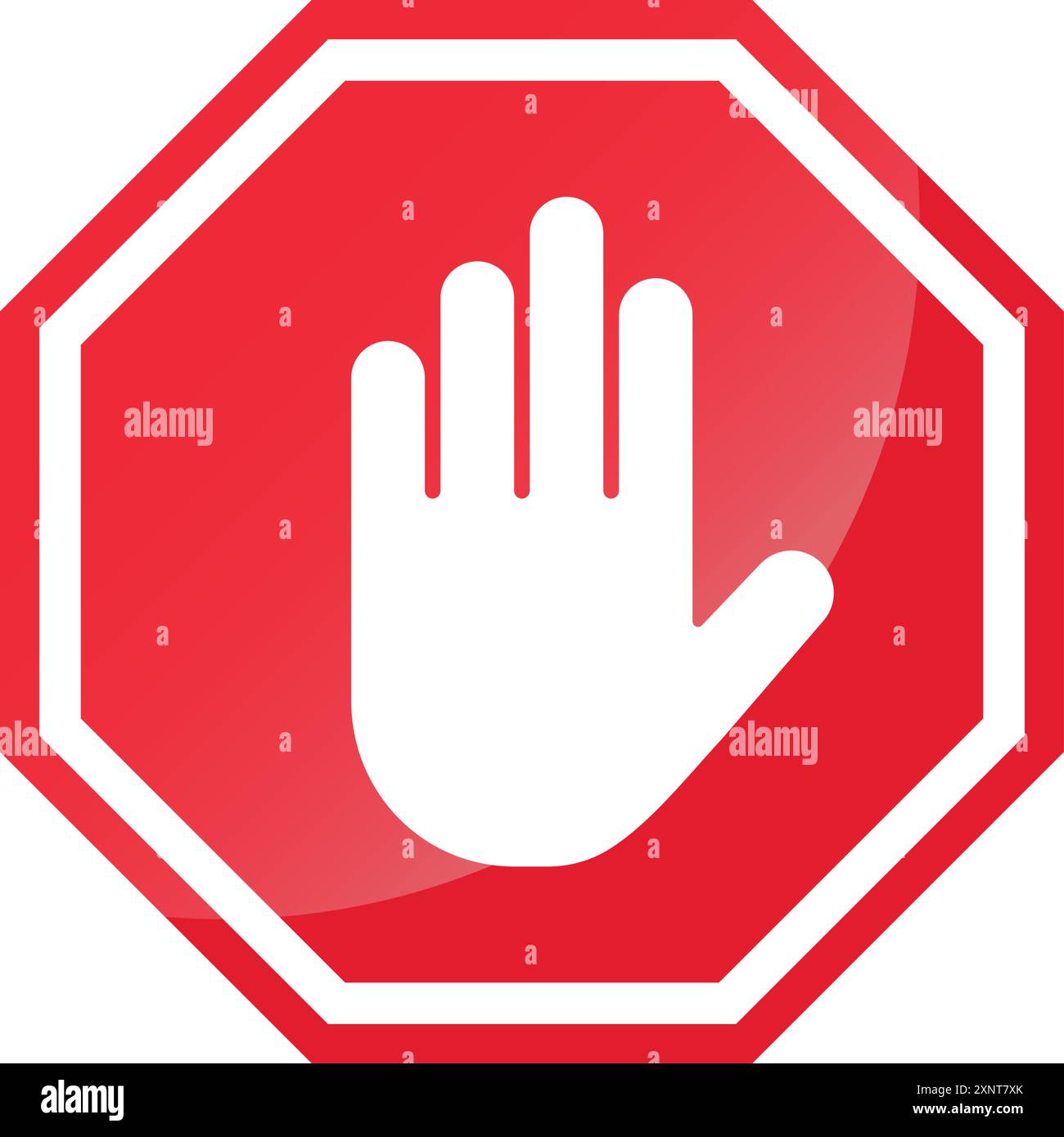 Stop icon in flat style. Warning symbol vector illustration on isolated ...