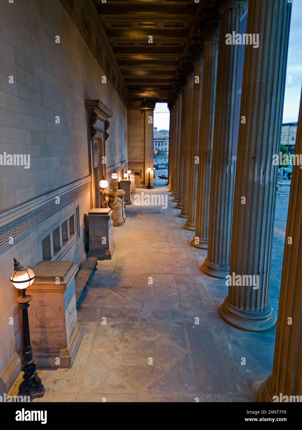 Elevated view looking down on The Corinthian columns on the front ...