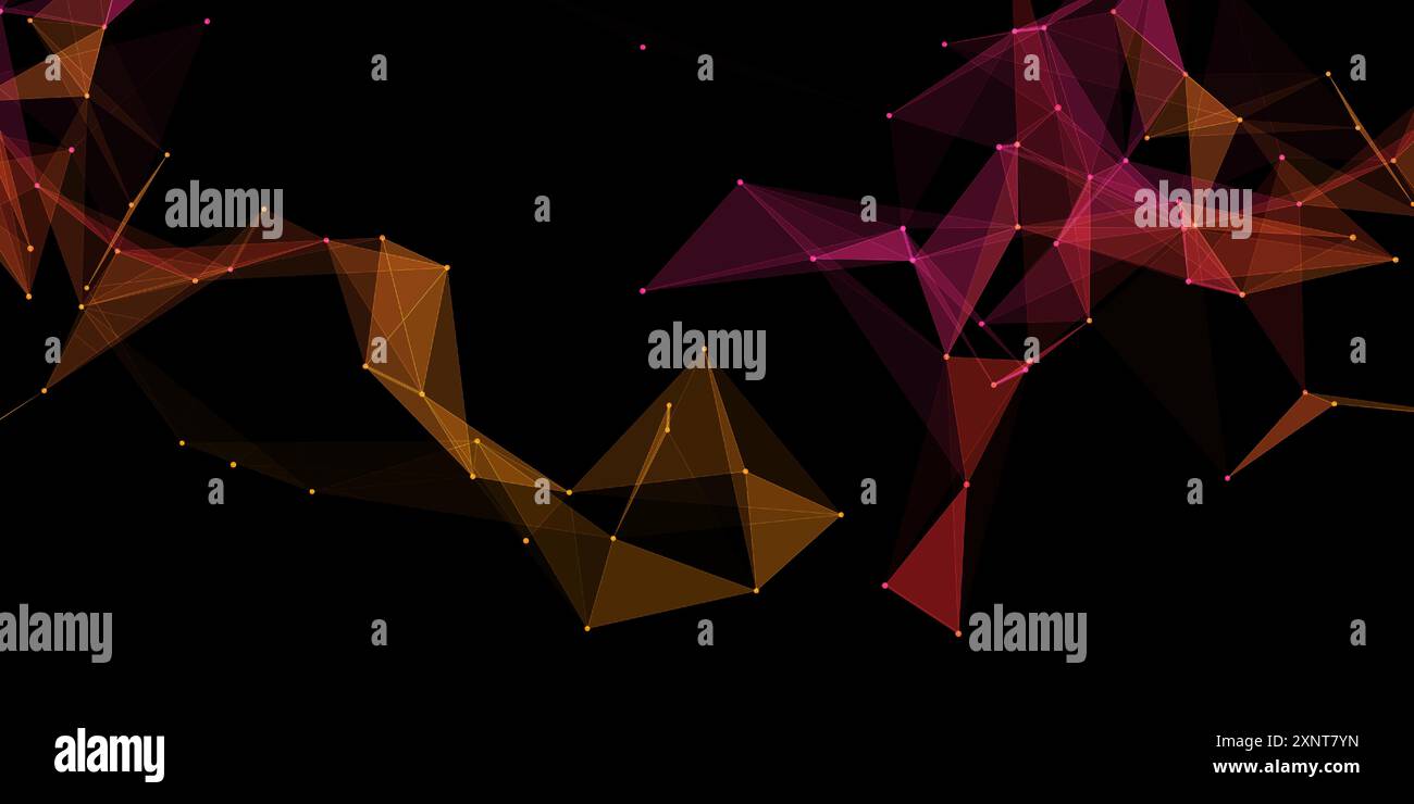 abstract banner with a low poly plexus design with connecting lines and ...