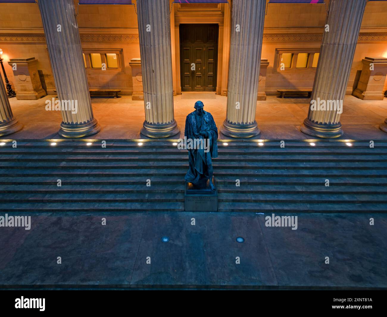 Elevated view looking down on the statue of Benjamin Disraeli, Earl of ...