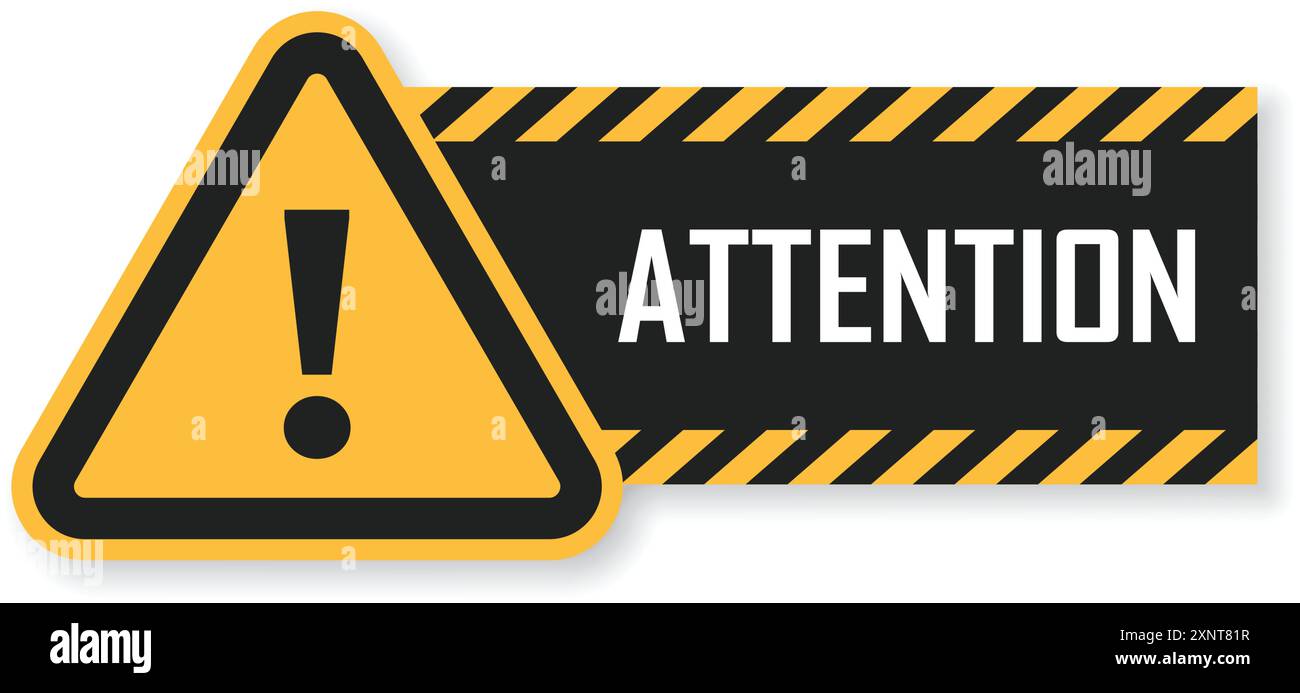 Caution, warning icon in flat style. Stop vector illustration on ...