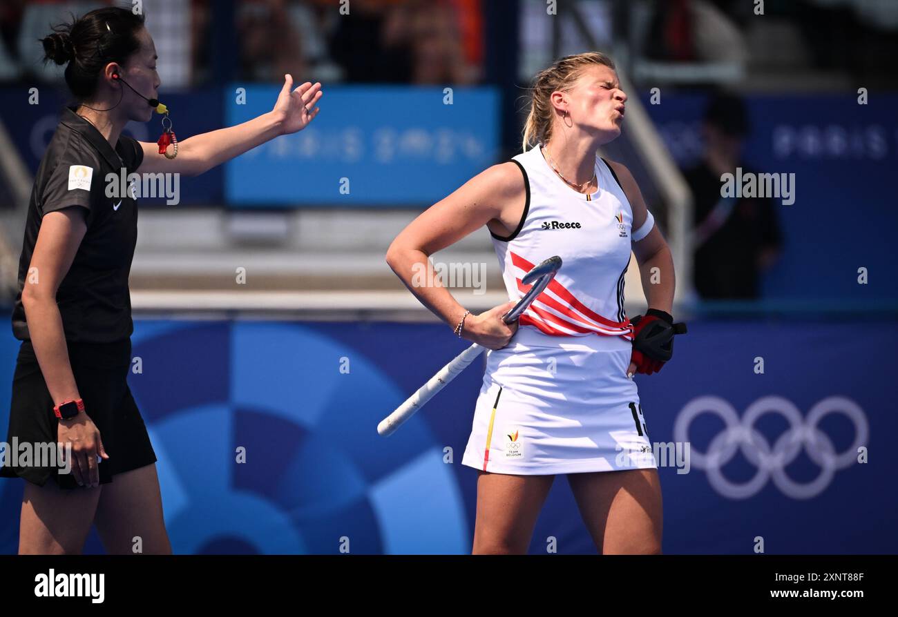 Paris, France. 02nd Aug, 2024. Belgium's Alix Gerniers looks dejected ...