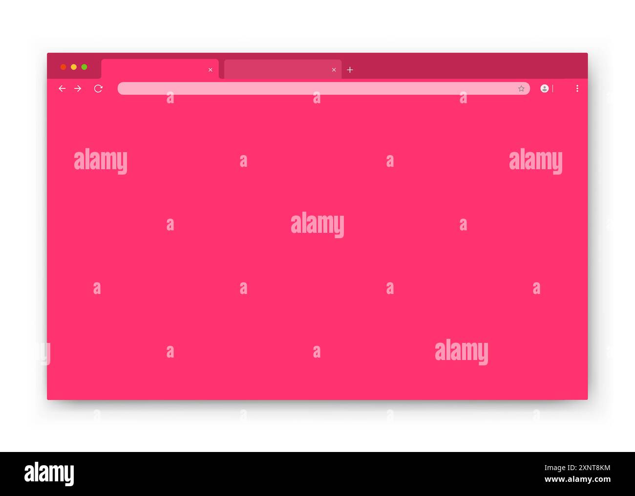 The design of the web browser window in pink on a white background ...