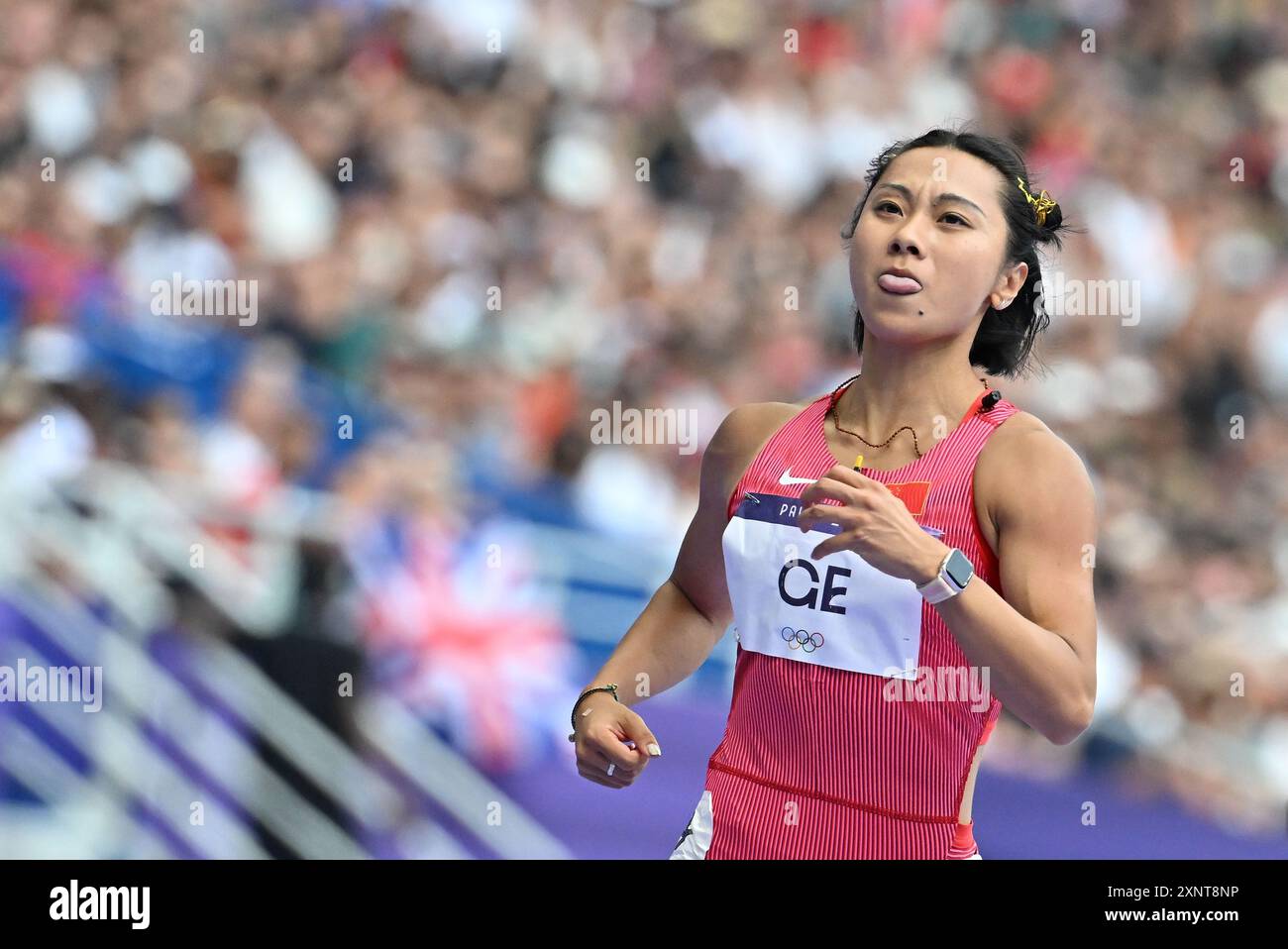 Paris, France. 2nd Aug, 2024. Ge Manqi of China reacts after the women ...