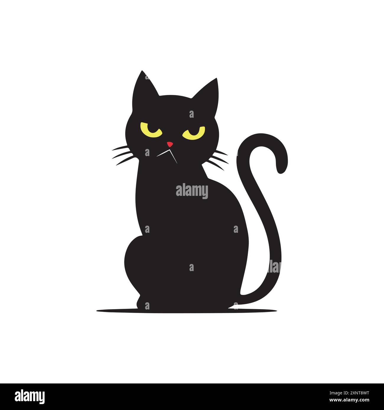 Silhouette of an angry moody cat. Vector illustration for tshirt ...