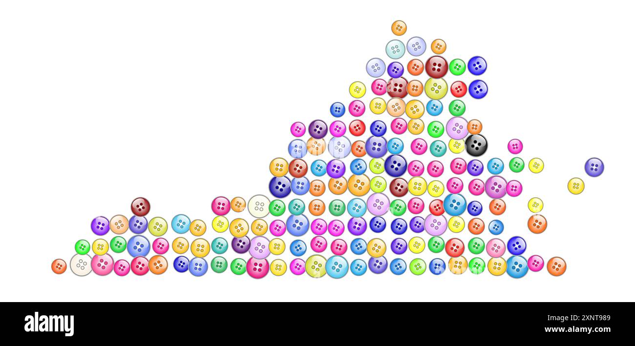 Symbol Map of the State Virginia (United States of America) showing the ...