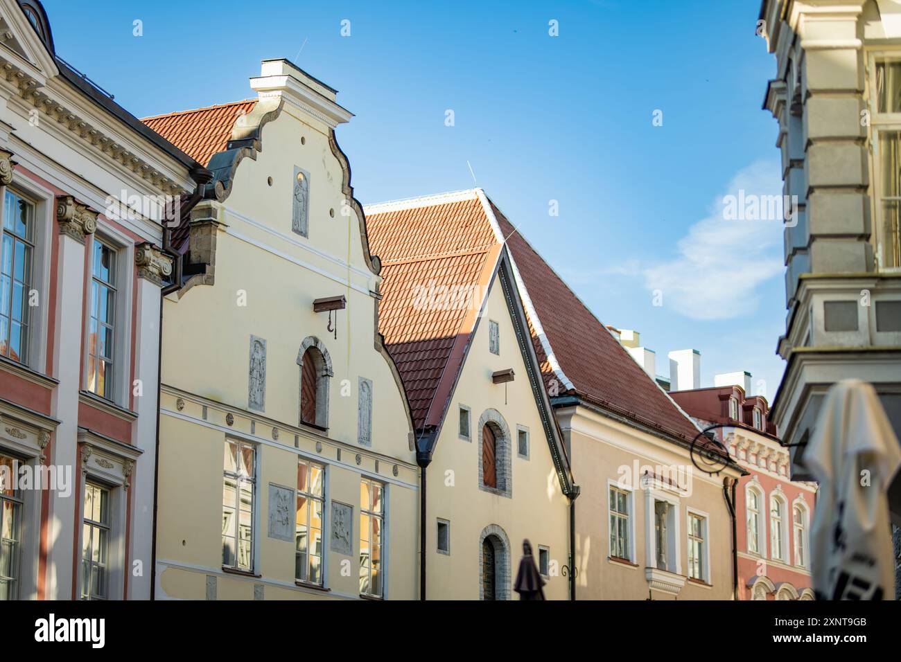 Colorful medieval streets of Tallinn Old Town or Tallinna Vanalinn ...