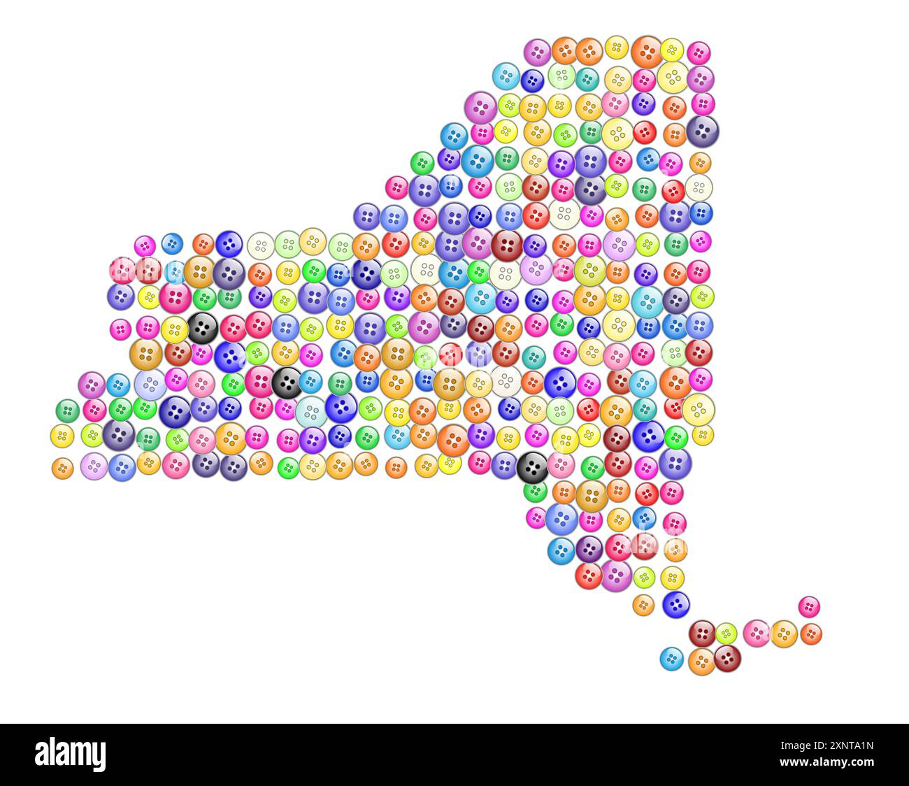Symbol Map of the State New York (United States of America) showing the ...