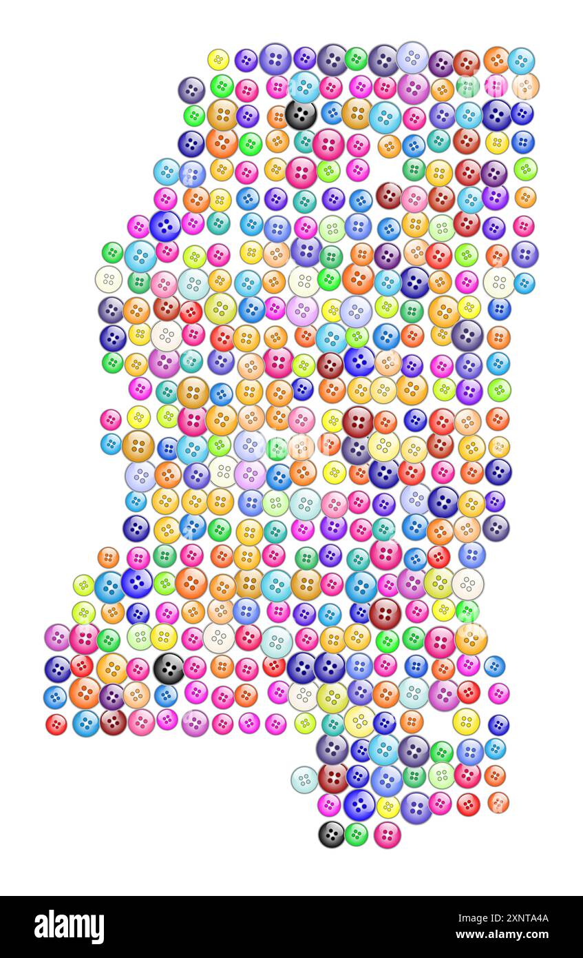 Symbol Map of the State Mississippi (United States of America) showing ...