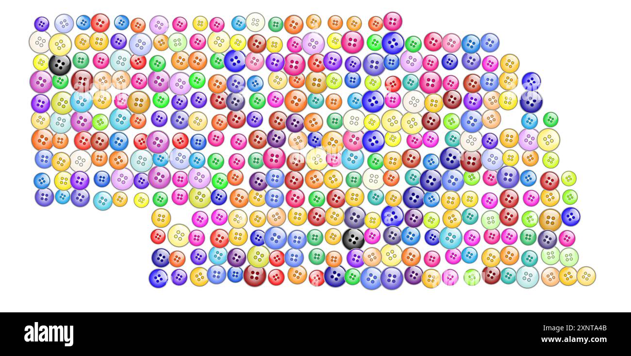 Symbol Map of the State Nebraska (United States of America) showing the ...