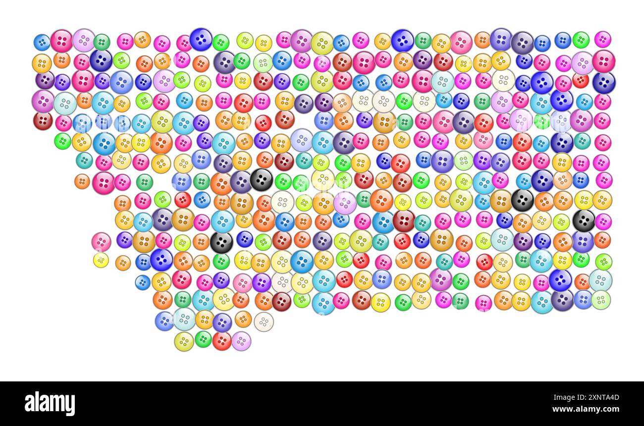 Symbol Map of the State Montana (United States of America) showing the ...
