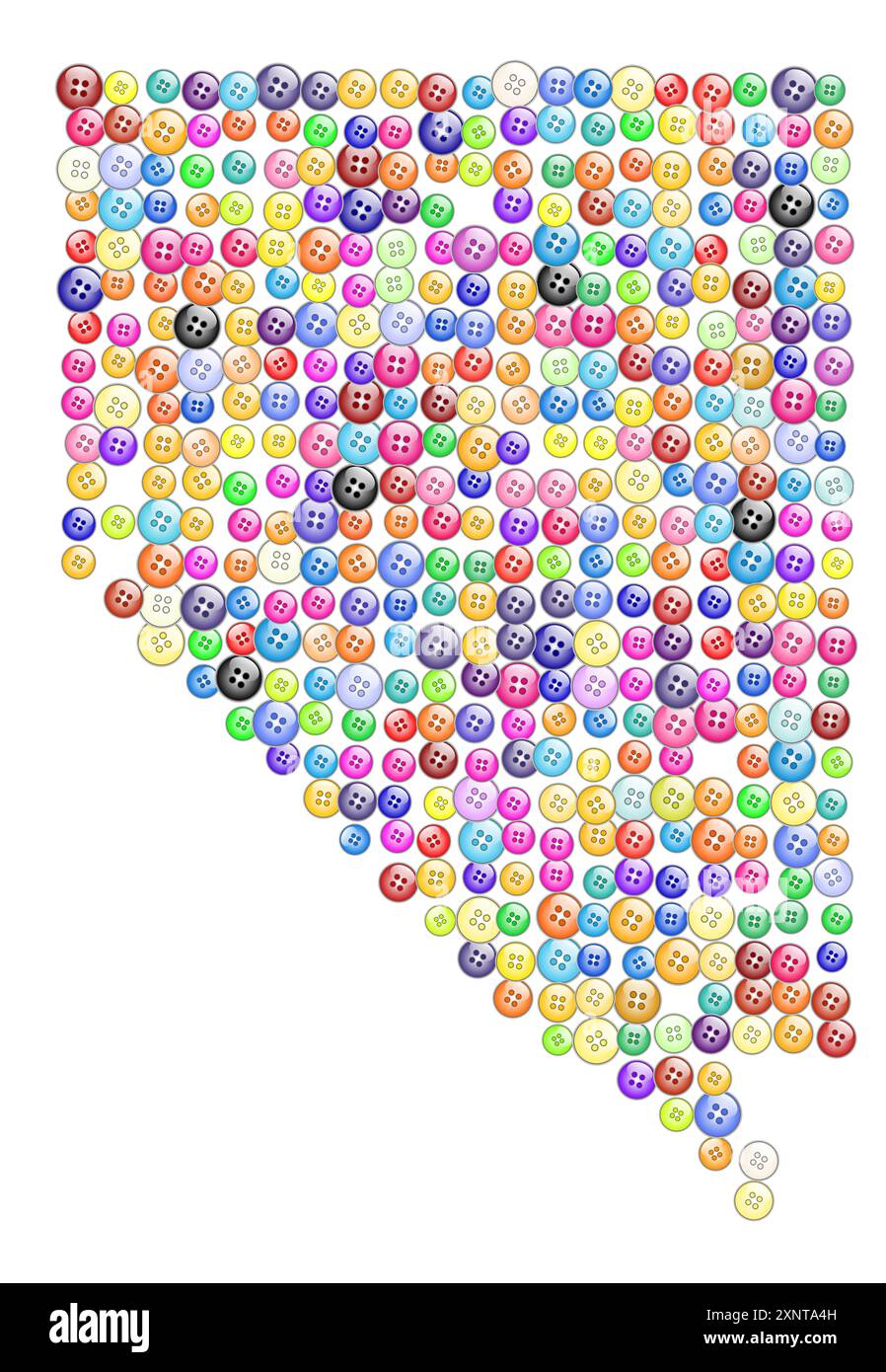 Symbol Map of the State Nevada (United States of America) showing the ...