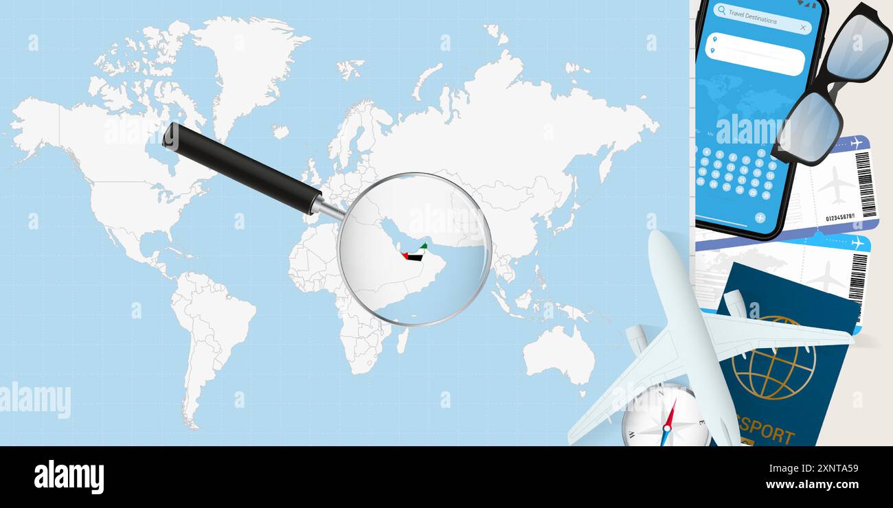 United arab emirates magnified map hi-res stock photography and images ...