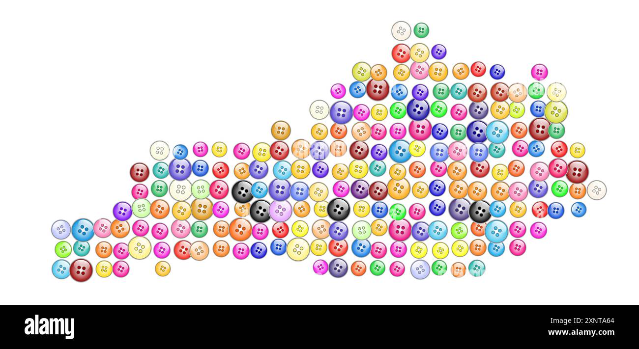 Symbol Map of the State Kentucky (United States of America) showing the ...