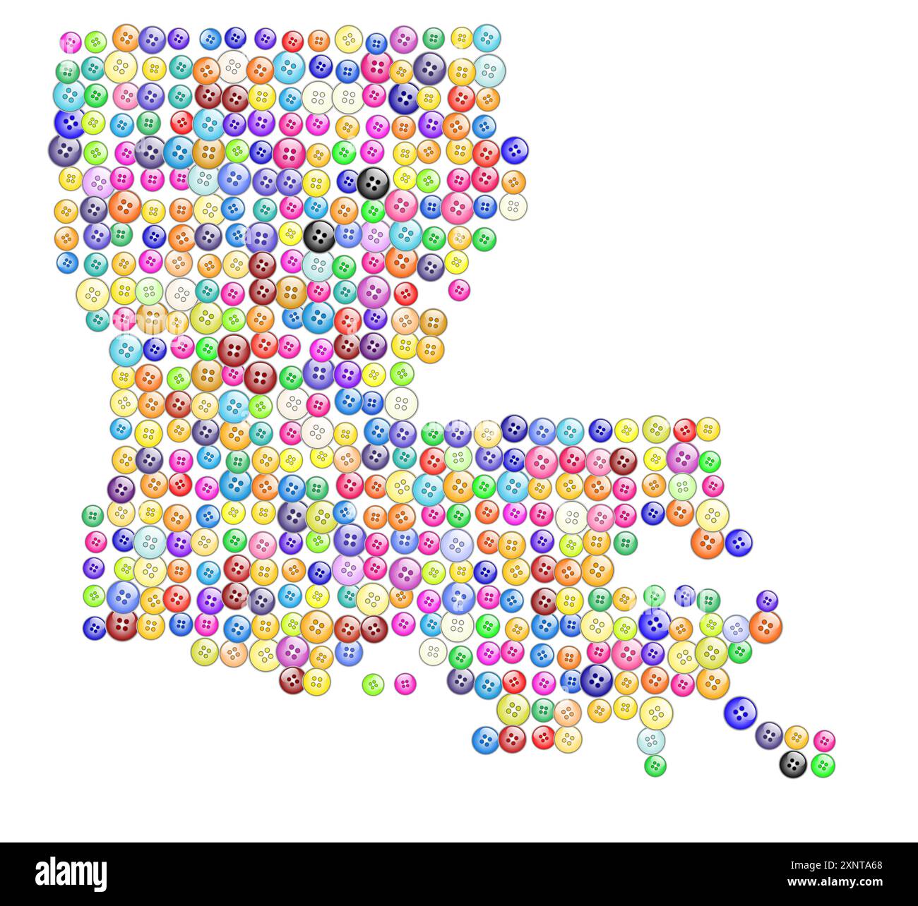 Symbol Map of the State Louisiana (United States of America) showing ...
