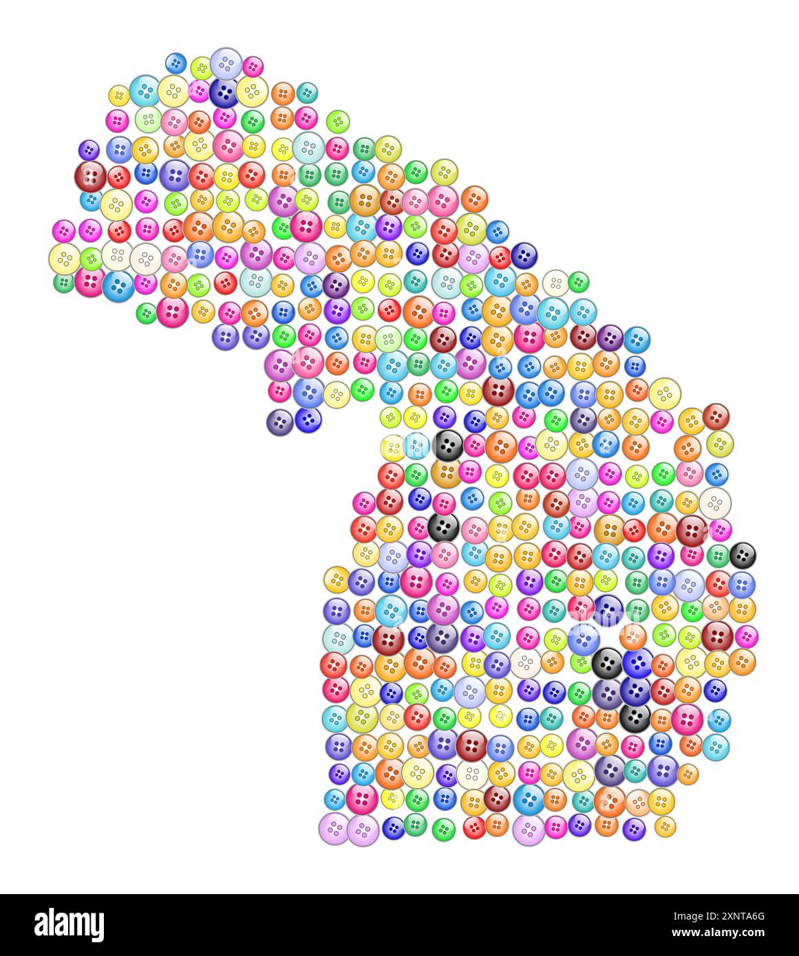 Symbol Map of the State Michigan (United States of America) showing the ...