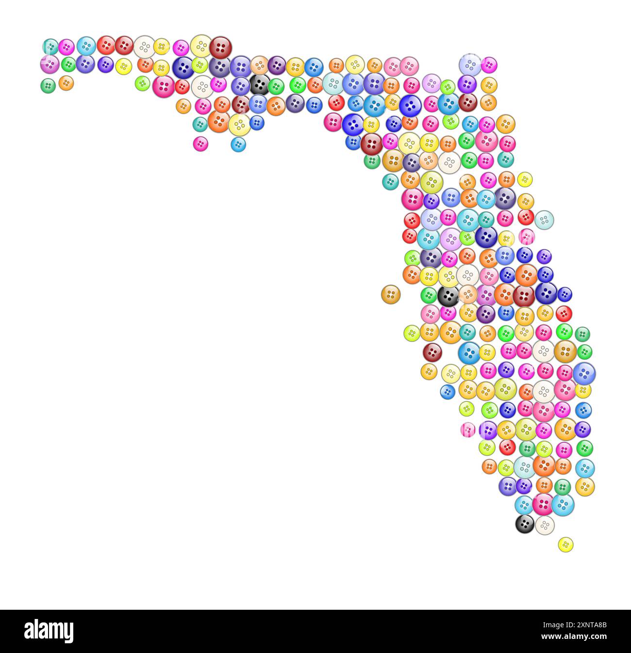 Symbol Map of the State Florida (United States of America) showing the ...
