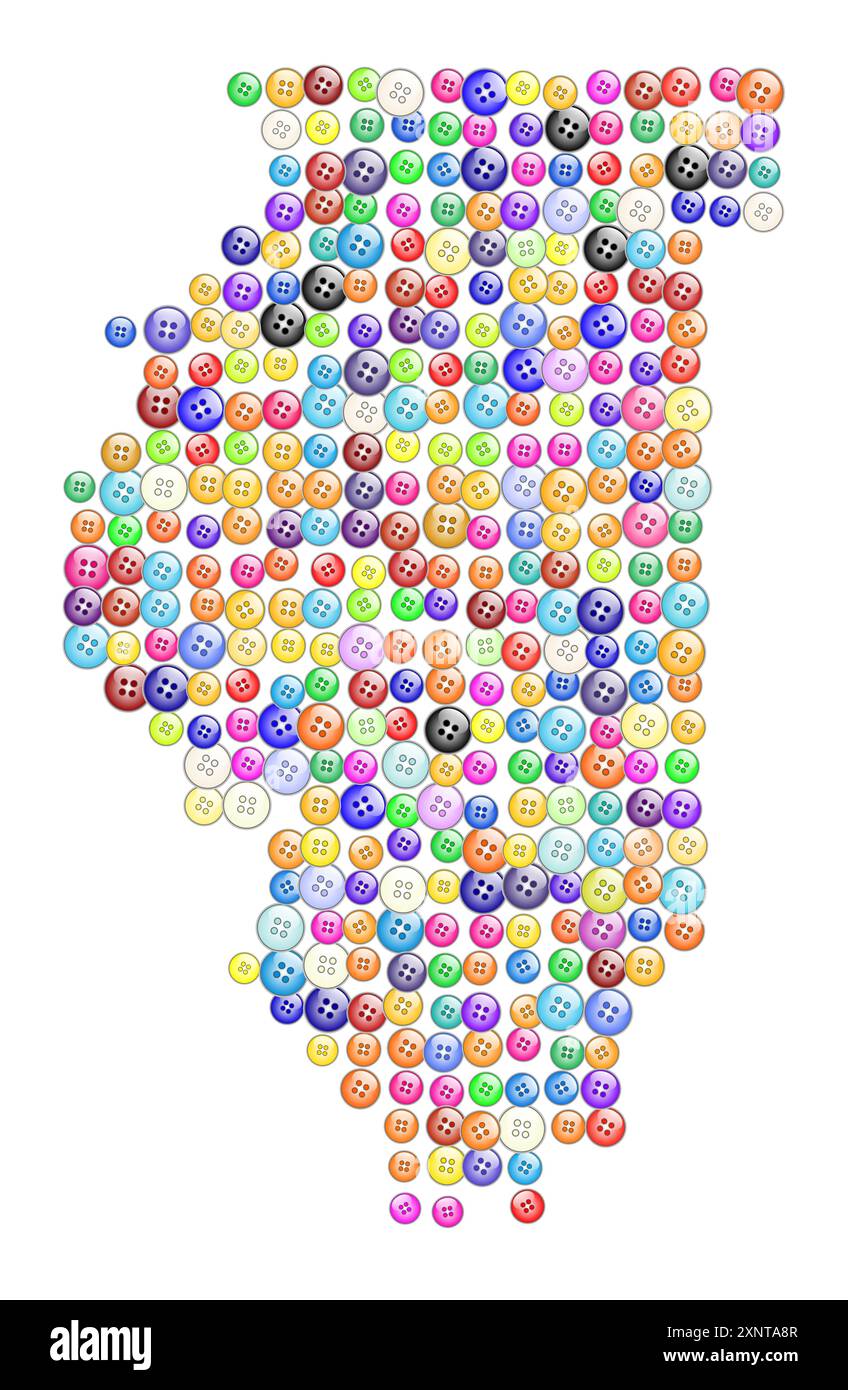 Symbol Map of the State Illinois (United States of America) showing the ...