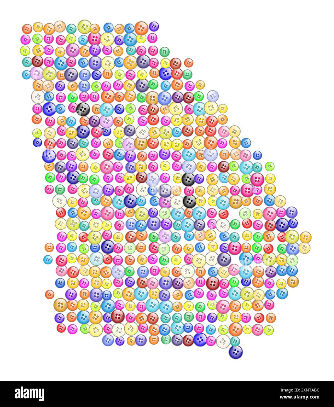 Symbol Map of the State Georgia (United States of America) showing the ...