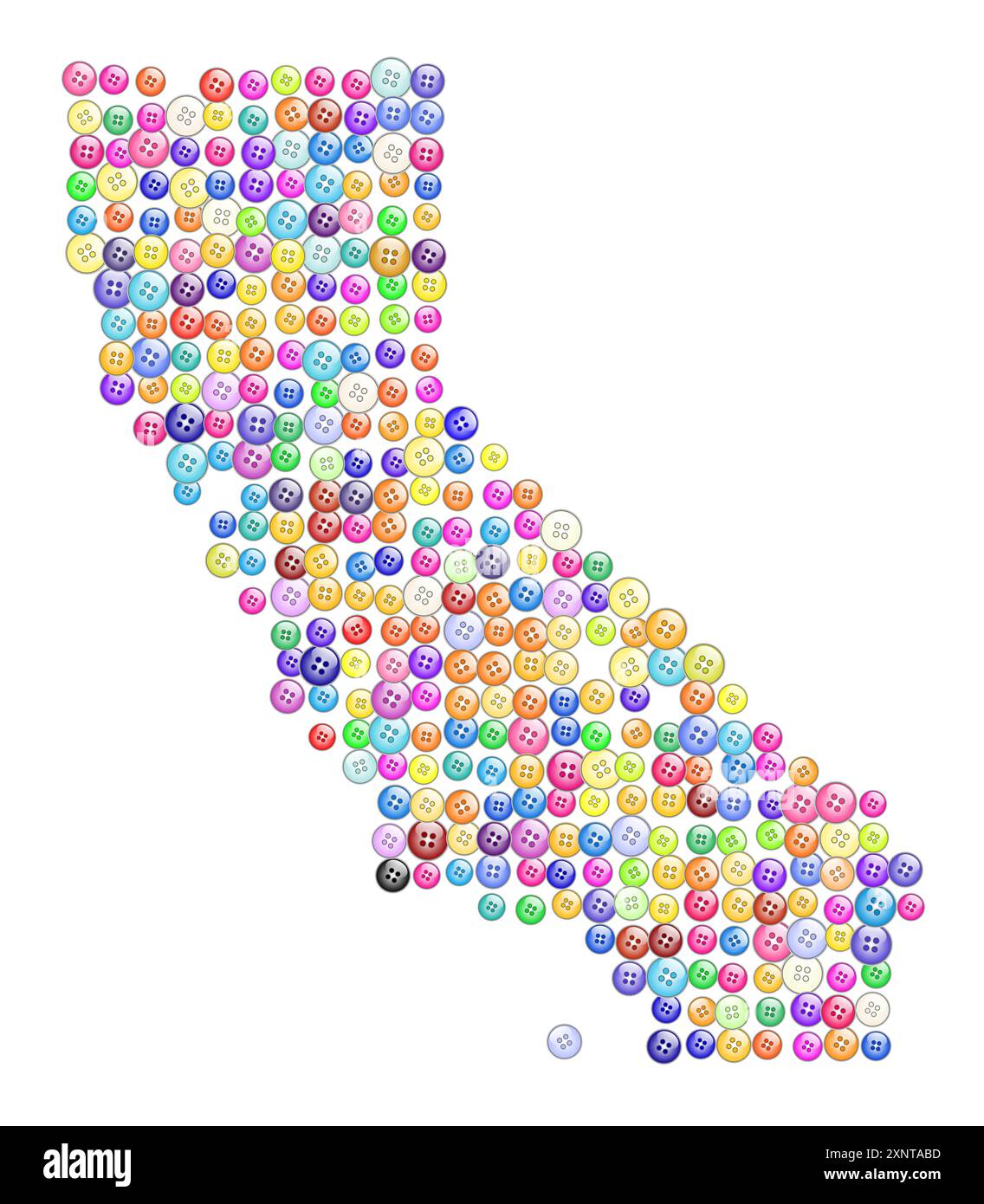 Symbol Map of the State California (United States of America) showing ...