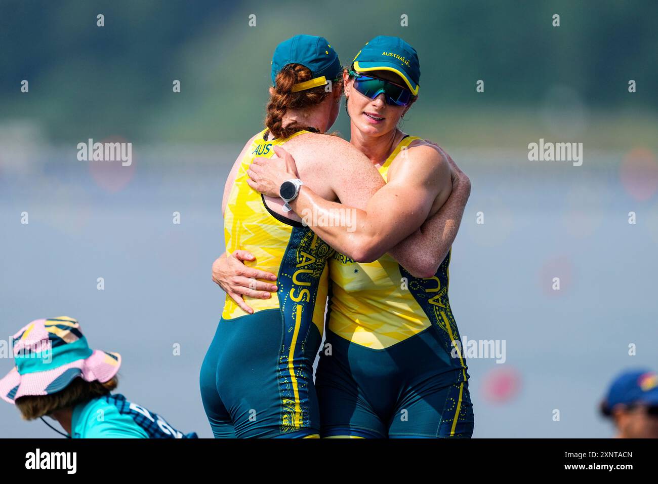 Jess Morrison and Annabelle McIntyre of Australia gesture during Women ...