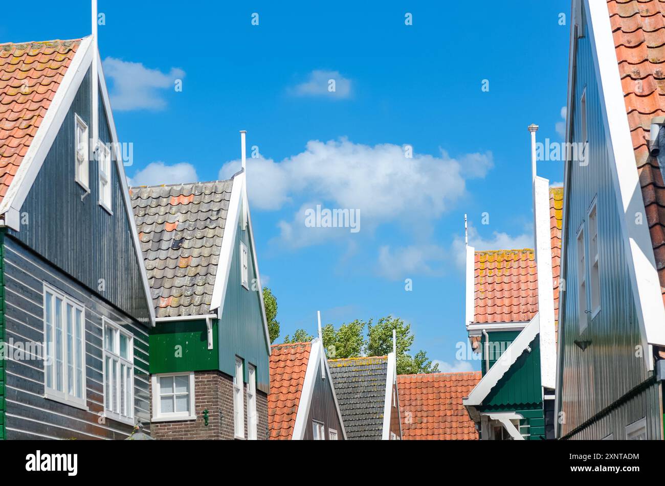 Typical Dutch family houses, traditional village historic architecture ...