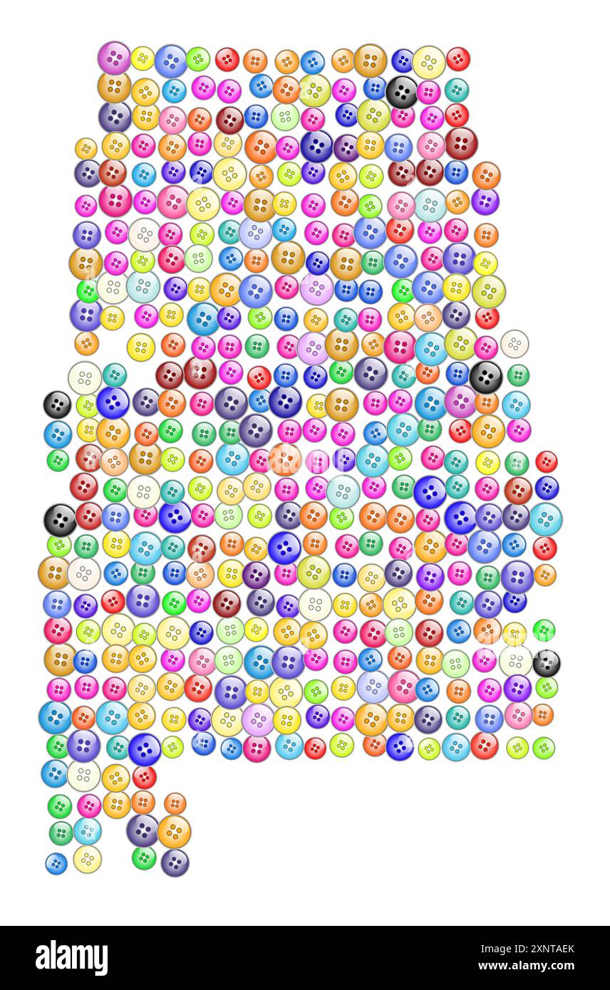 Symbol Map of the State Alabama (United States of America) showing the ...