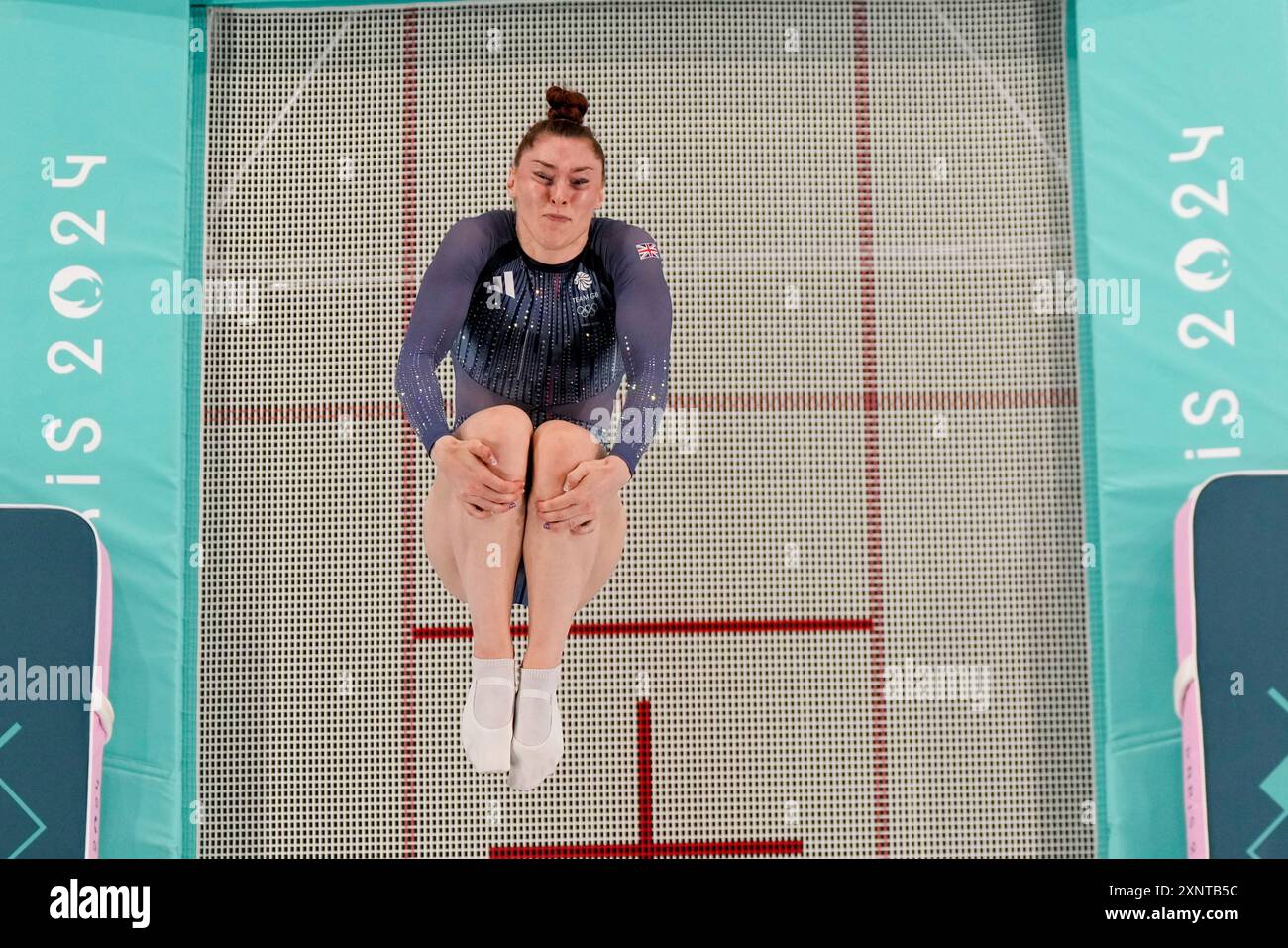 Isabelle Songhurst of Britain performs during the women's trampoline ...