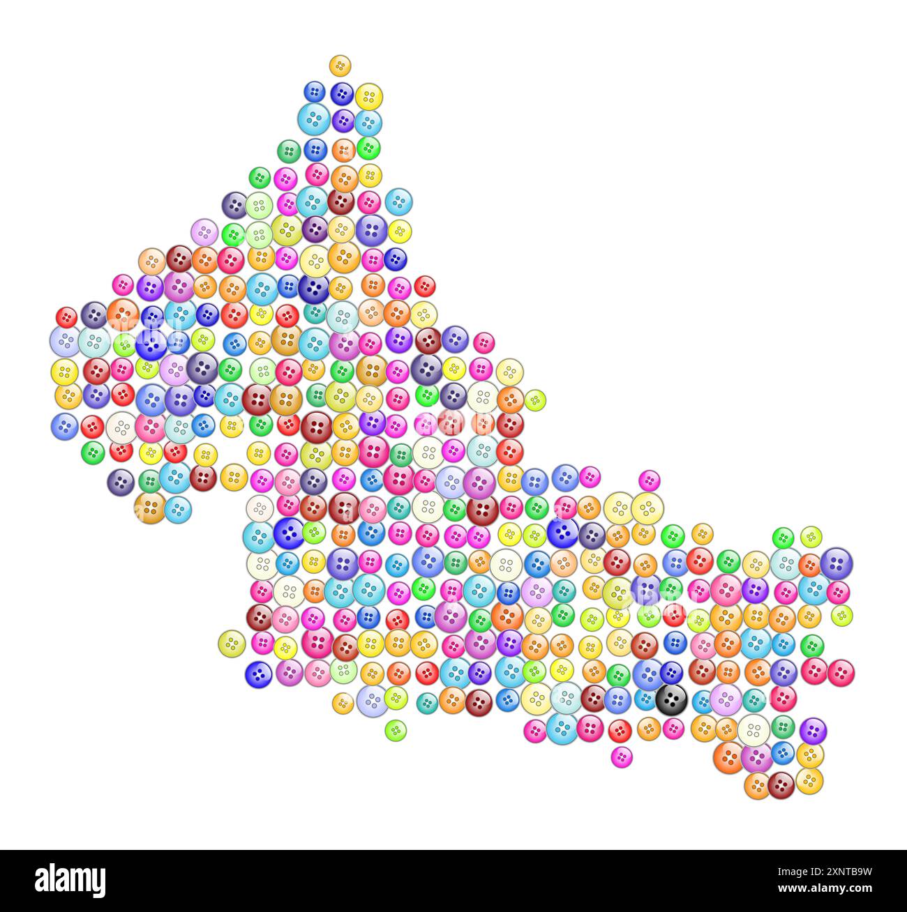 Symbol Map of the State San Luis Potosi (Mexico) showing the territory ...