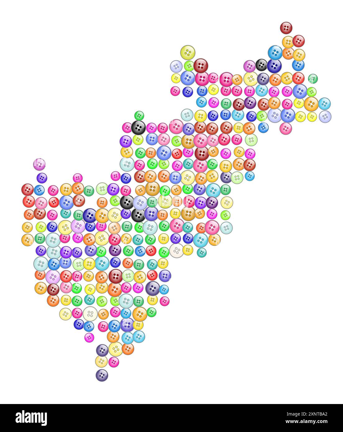 Symbol Map of the State Queretaro (Mexico) showing the territory with a ...