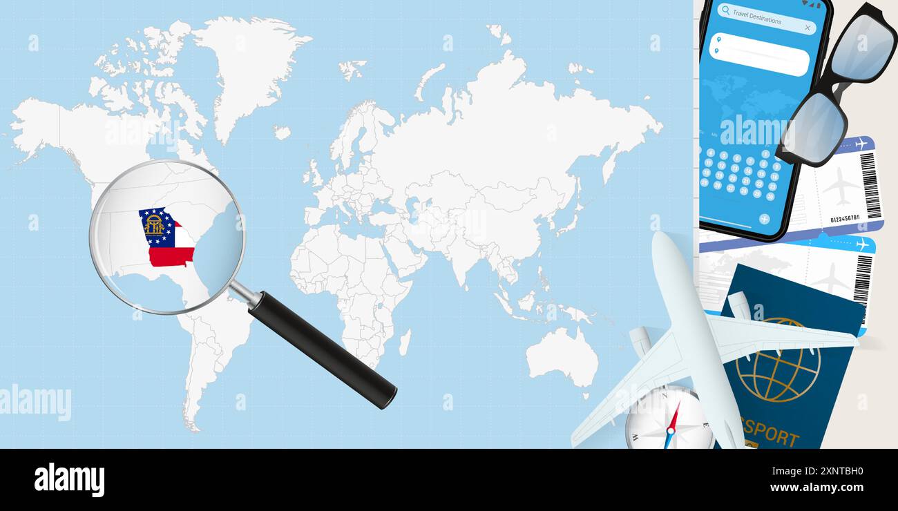 Georgia magnified map hi-res stock photography and images - Alamy