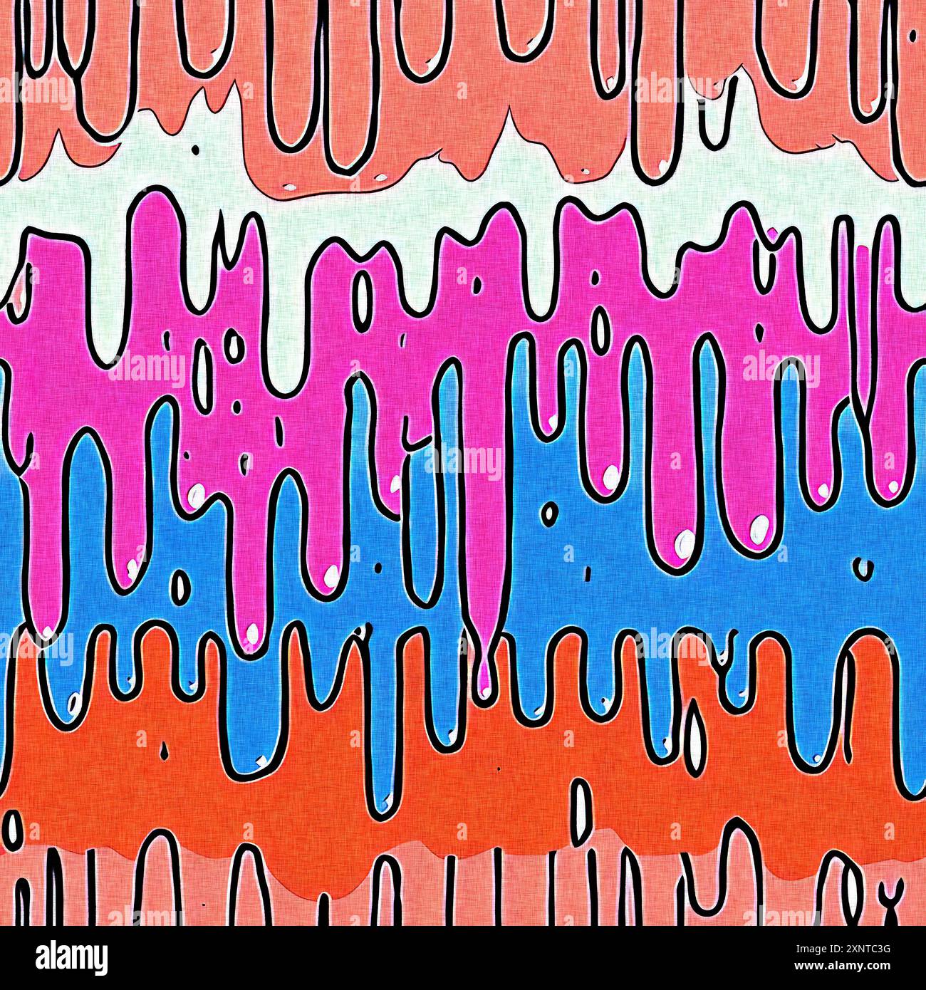Fun dripping paint effect digital pattern with whimsical ink splodge ...