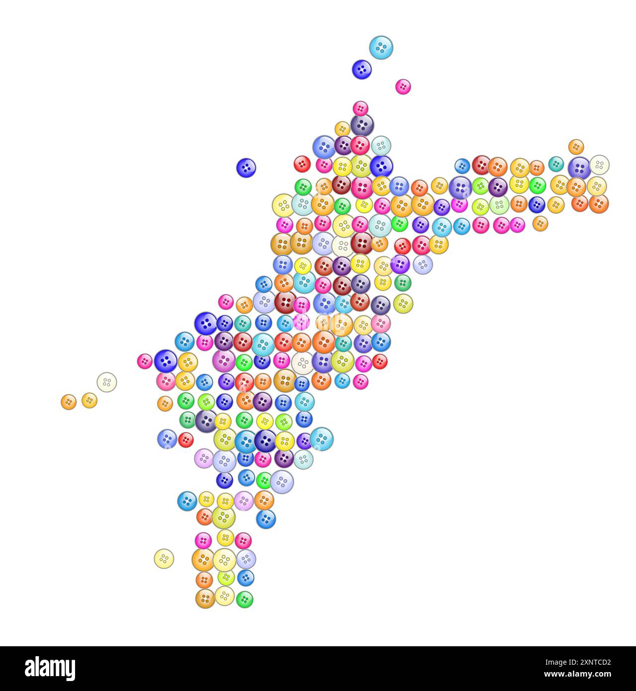 Symbol Map of the Prefecture Ehime (Japan) showing the territory with a ...